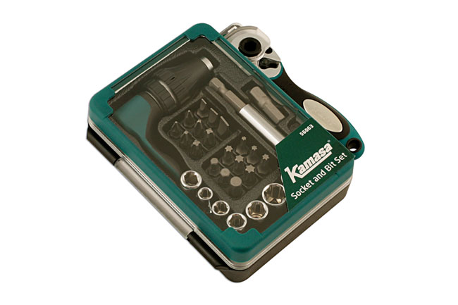 Kamasa 56063 Socket and Bit Set 1/4"D 30pc